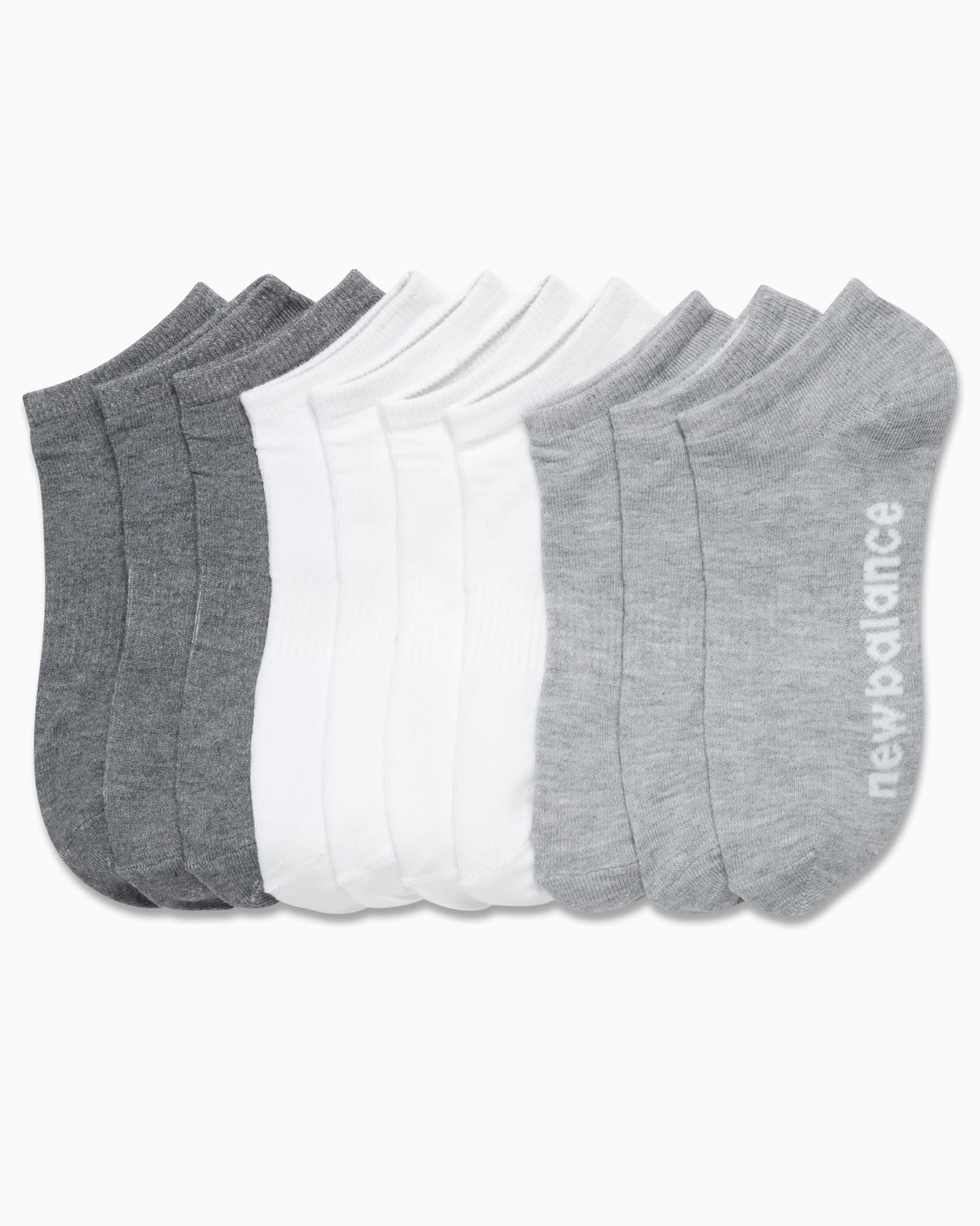 New Balance Women’s Athletic Socks – Lightweight Low Cut Ankle Socks (10, 20 Pack), Size 4-10, Grey/White (10 Pack)