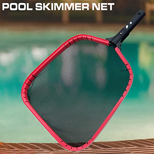 TidyMister Pool Leaf Skimmer Swimming Pool Net Leaf Rake with Strong Aluminum Frame Fine Mesh Detachable Pool Cleaning Tool