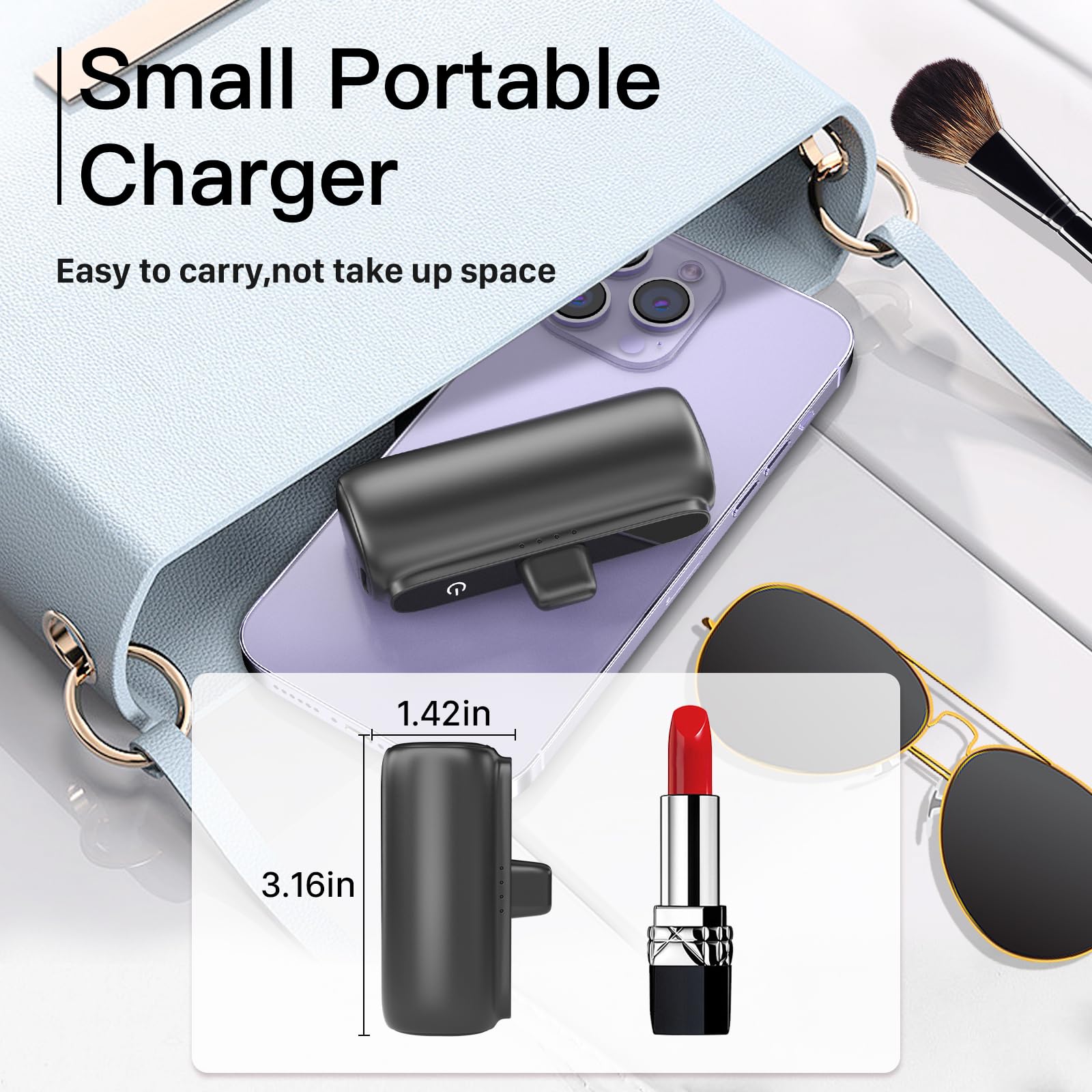 OHZHAO 2 Pack Portable Charger iPhone, Upgraded 5500mAh Power Bank for iPhone, 20W PD Fast Charging, Ultra-Compact Travel Portable Phone Charger, Battery Pack for iPhone 14/13/12/11/X/8/7 Series