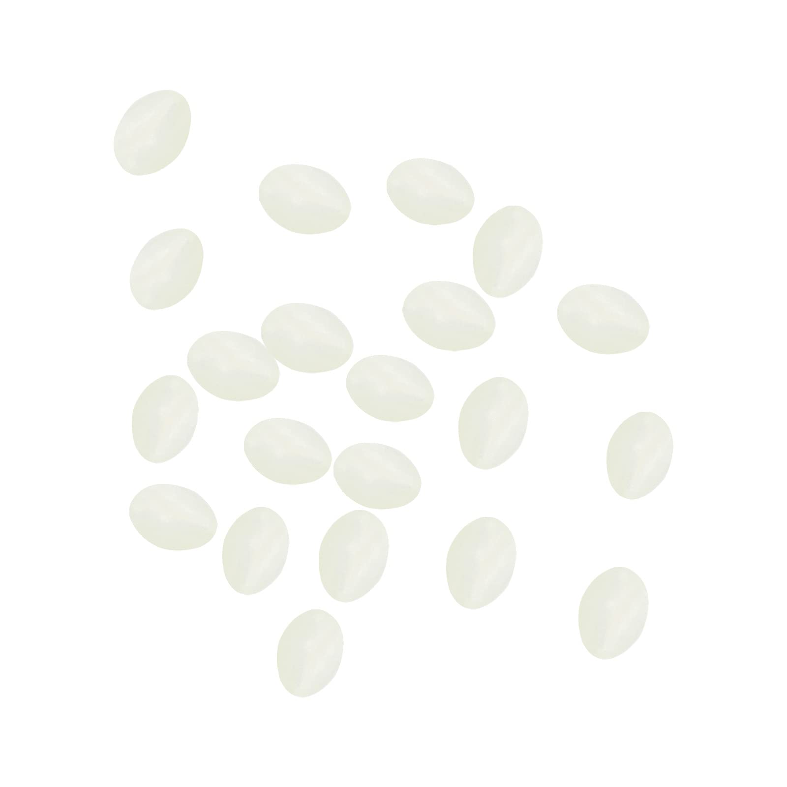 PATIKIL 5x3.4mm Luminous Fishing Beads, 200 Pieces Plastic Glow Fishing Bait Eggs Rig Bead Tackle Tool Oval, White