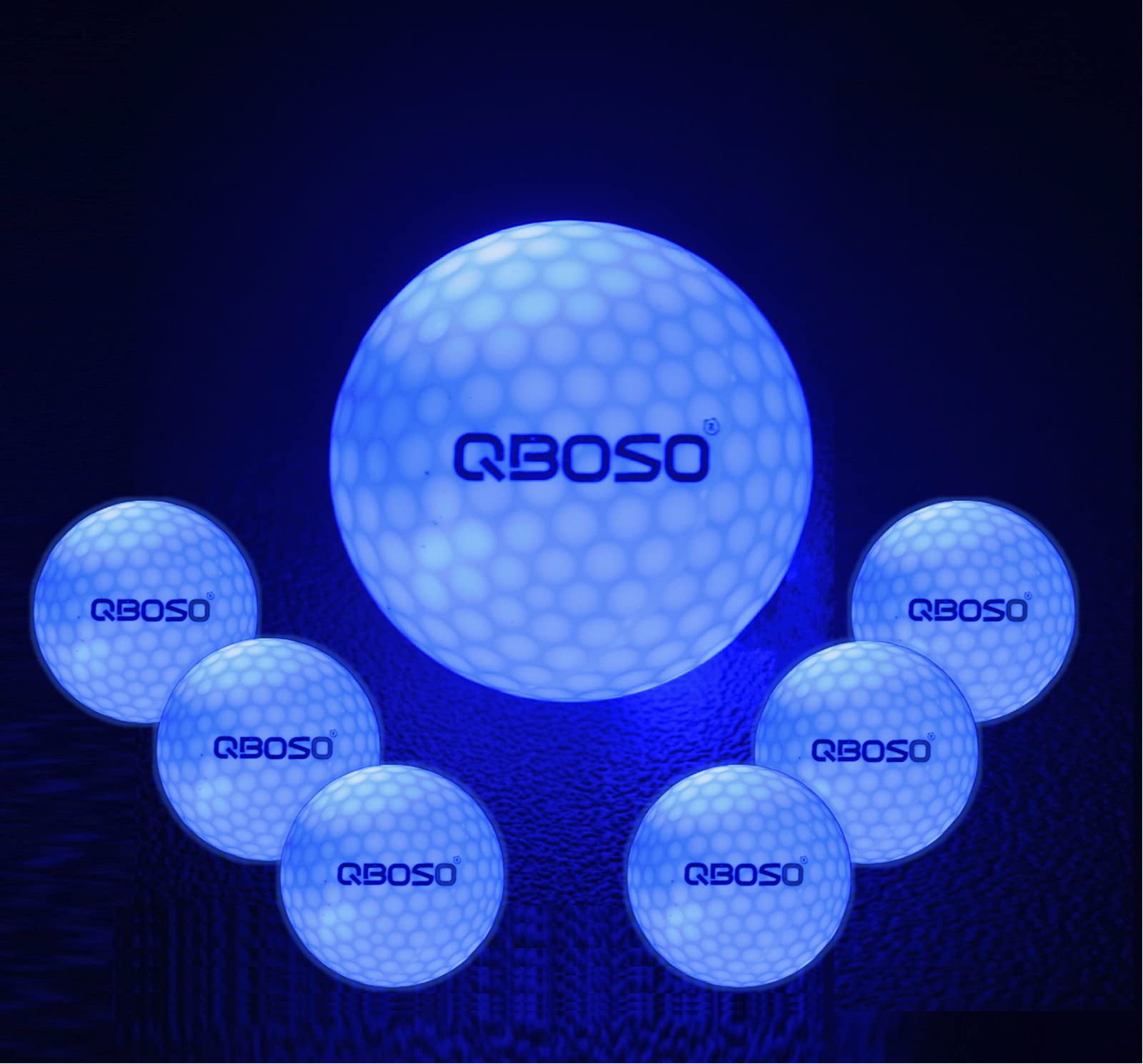 MOYODOR Glow in The Dark Golf Balls QBOSO LED Golf Balls, Light Up Golf Balls More Fun at Night and Make Your Every Shot Counts,Triggered by a Simple hit. 6 Pack (Blue)