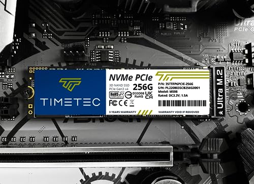 Timetec 256GB SSD NVMe PCIe Gen3x4 8Gb/s M.2 2280 3D NAND High Performance SLC Cache Read/Write Speed Up to 2,000/1,600 MB/s Internal Solid State Drive for PC Laptop and Desktop (256GB)