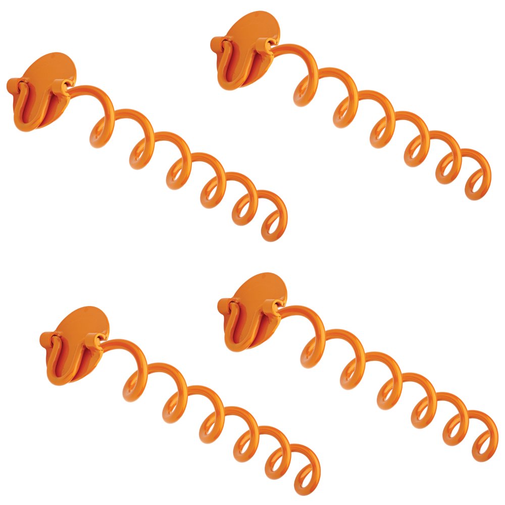 Liberty Outdoor ANCFR16-ORG-R Folding Ring Spiral Ground Anchor, 16-inch, 4 Pack