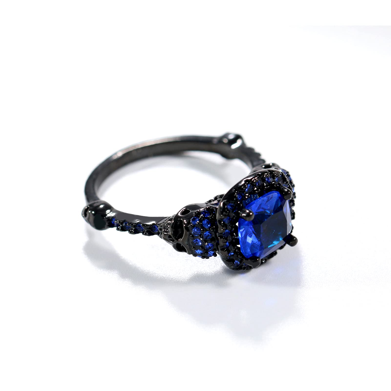 Ringcrown Black Ring Heart Red Cz Womens Wedding Ring Engagement Ring for Women