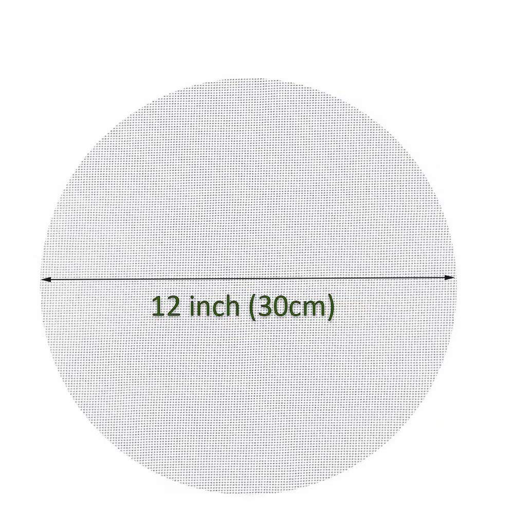 Reusable Silicone Bamboo Steamer Liner 12 inch Round Steamer Mesh Pad for Buns Dumplings Dim Sum, Heat Resisitance&Evenly| Silicone Dumplings Pad, 6 Pack, White, 12''