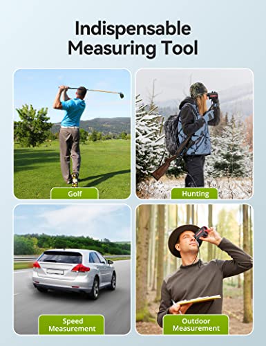 REXMEO Golf Rangefinder with Slope, USB C Rechargeable Laser Range Finder Golfing 1000Y with 6X Magnification, High-Precision Flag Lock Pulse Vibration, Magnet Stripe for Target Shooting and Hunting