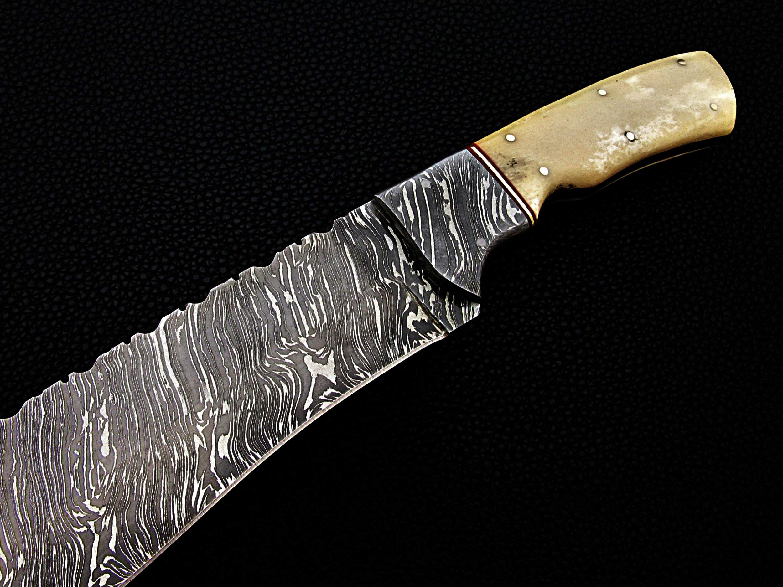 PAL 2000 KNIVES BOW-9293 Handmade Damascus Steel 15 Inches Hunting Knife With Sheath