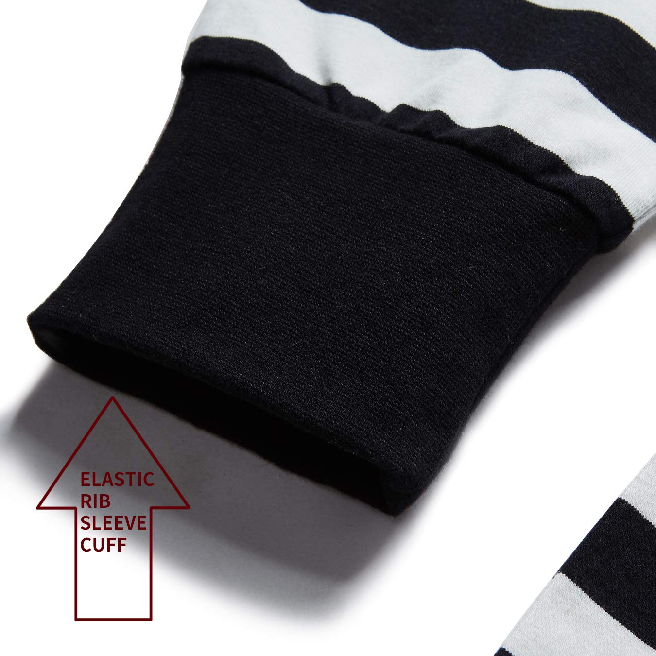 Mock Turtleneck Striped Long Sleeve Shirt Men(M,Black&White Wide(Plain))