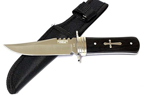 Lastworld 8" Defender Extreme Hunting Knife Full Tang Stainless Steel Blade with Wood Handle