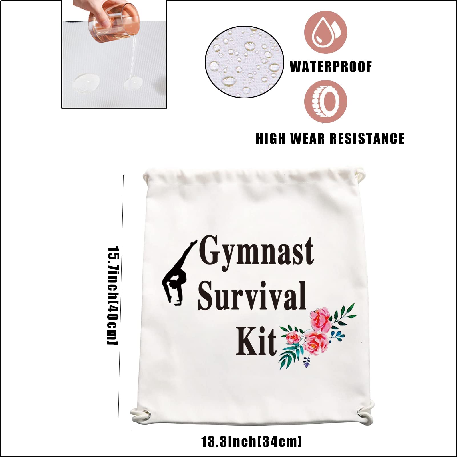 PXTIDY Gymnast Survival Kit Gymnastics Drawstring Bag Gymnastics Competition Bag Gym Bag Gymnastics Team Gift (Drawstring Bag)