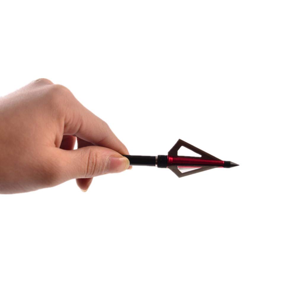 LIEYING 10 pcs Archery Hunting Broadheads 100 Grain 3 Blade Broad Screw Tips Arrow Heads for Shooting Training (10PCS,Red)