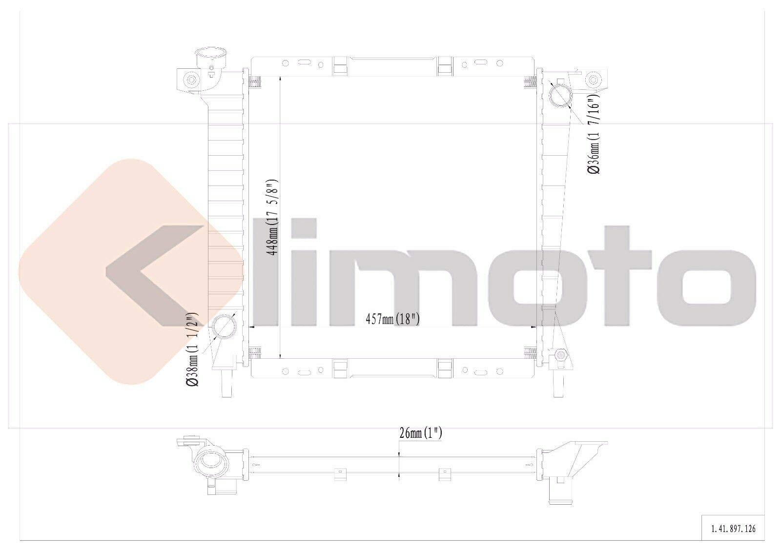 Klimoto Radiator | Compatible with Ford Ranger Bronco II Explorer Mazda Navajo 2.8L 2.9L 3.0L 4.0L V6 Manual Transmission only, Will not work for Automatic | KLI897