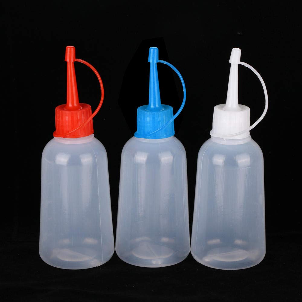 RAYNAG 100ml Clear Plastic Bottles with Applicator Tip & Attached Cap, 12 Pack Squeeze Bottles for Storing Acrylic Paint Pouring, Glue, Crafts Projects