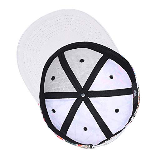 Palm Tree Print Snapback Hats for Men Women - Coconut Coco Flat Bill Brim Trucker Hat Dad Adjustable Baseball Cap Blue