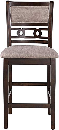 New Classic Furniture Gia 5-Piece Counter Table with Four Chairs, 42-Inch, Cherry Brown