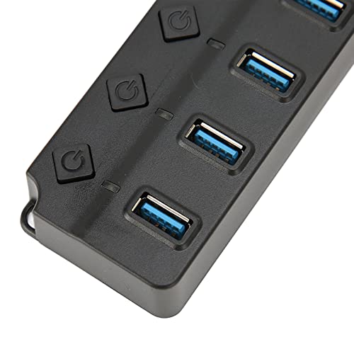 USB3.0 Hub, Portable USB3.0 Splitter High Speed Transmission Wide Compatibility Plug and Play for Keyboard for Mouse  for Mobile Hard Disk(Black)