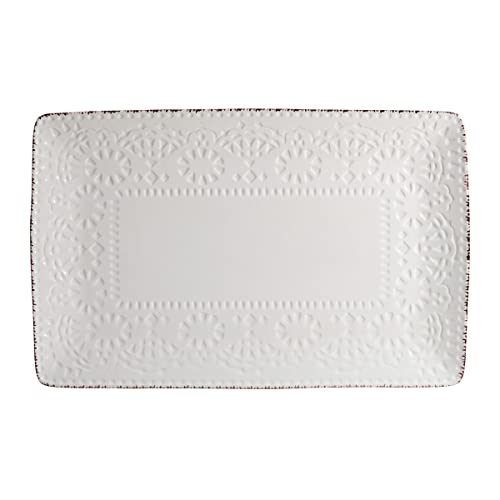 Pfaltzgraff Chateau Serve Platter, 14.25 Inch, Blue and White,Cream