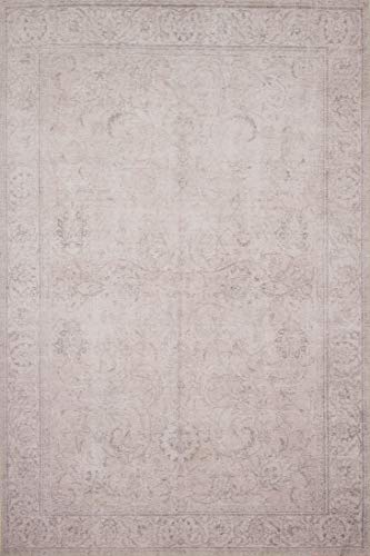 Loloi II Loren Collection LQ-12, Sand 18" x 18", Sample Rug, Soft, Durable, Vintage, Distressed, Low Profile, Non-Shedding, Easy Clean, Living Room Rug