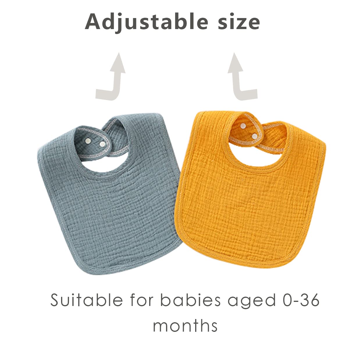 YCHWFF Muslin Baby Bibs 6 Pack Baby Bandana Drool Bibs Cotton for Unisex Boys Girls, 6 Solid Colors Set for Teething and DroolingâŚ