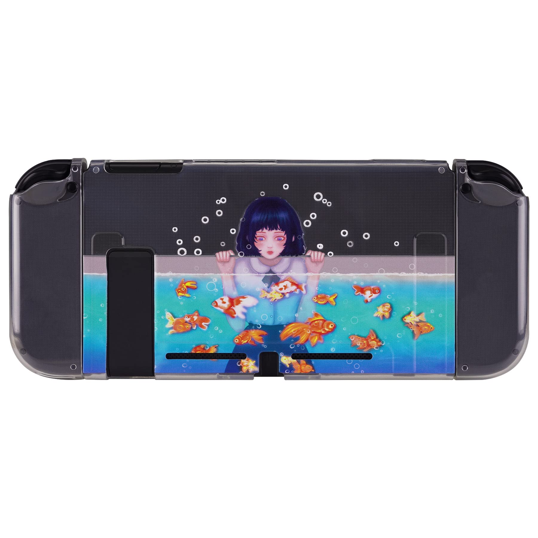 PlayVital Rainbow on Cloud ​Protective Case for Nintendo Switch, Soft TPU Slim Case Cover for Nintendo Switch Joycon Console with Colorful ABXY Direction Button Cap