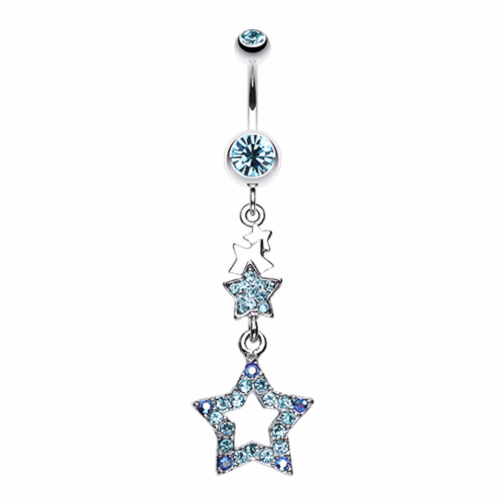Layered Star Sparkle WildKlass Belly Button Ring