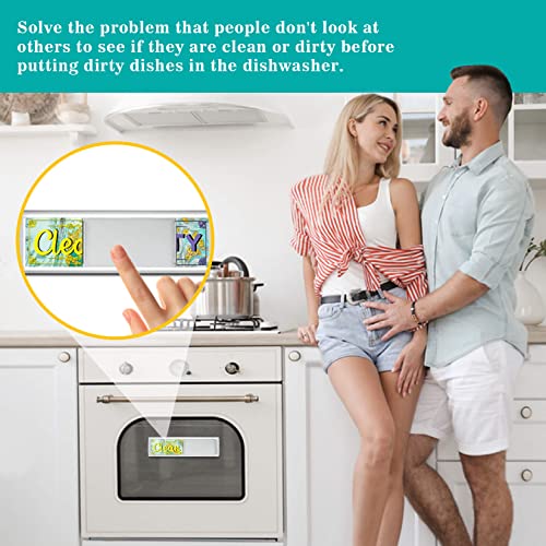 Sukh Dirty Clean Dishwasher Magnet,Dishwasher-Magnet Clean Dirty Sign Magnet for Dishwasher Dish Bin That Says Clean or Dirty Dish Washer Refrigerator for Kitchen Organization and Storage Necessities