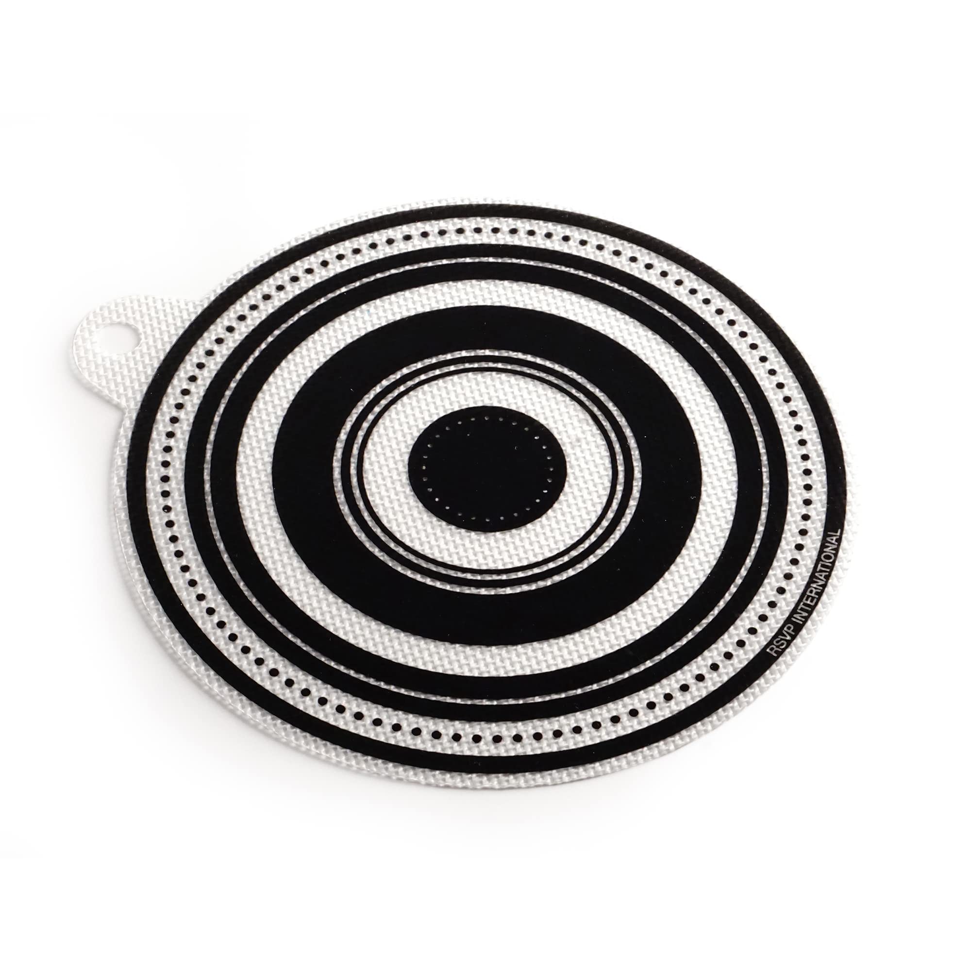 RSVP International Silicone Multi-Purpose Kitchen Tool Jar Opener/Non Skid Pad for Mixing Bowls, 6.5" Round, Black