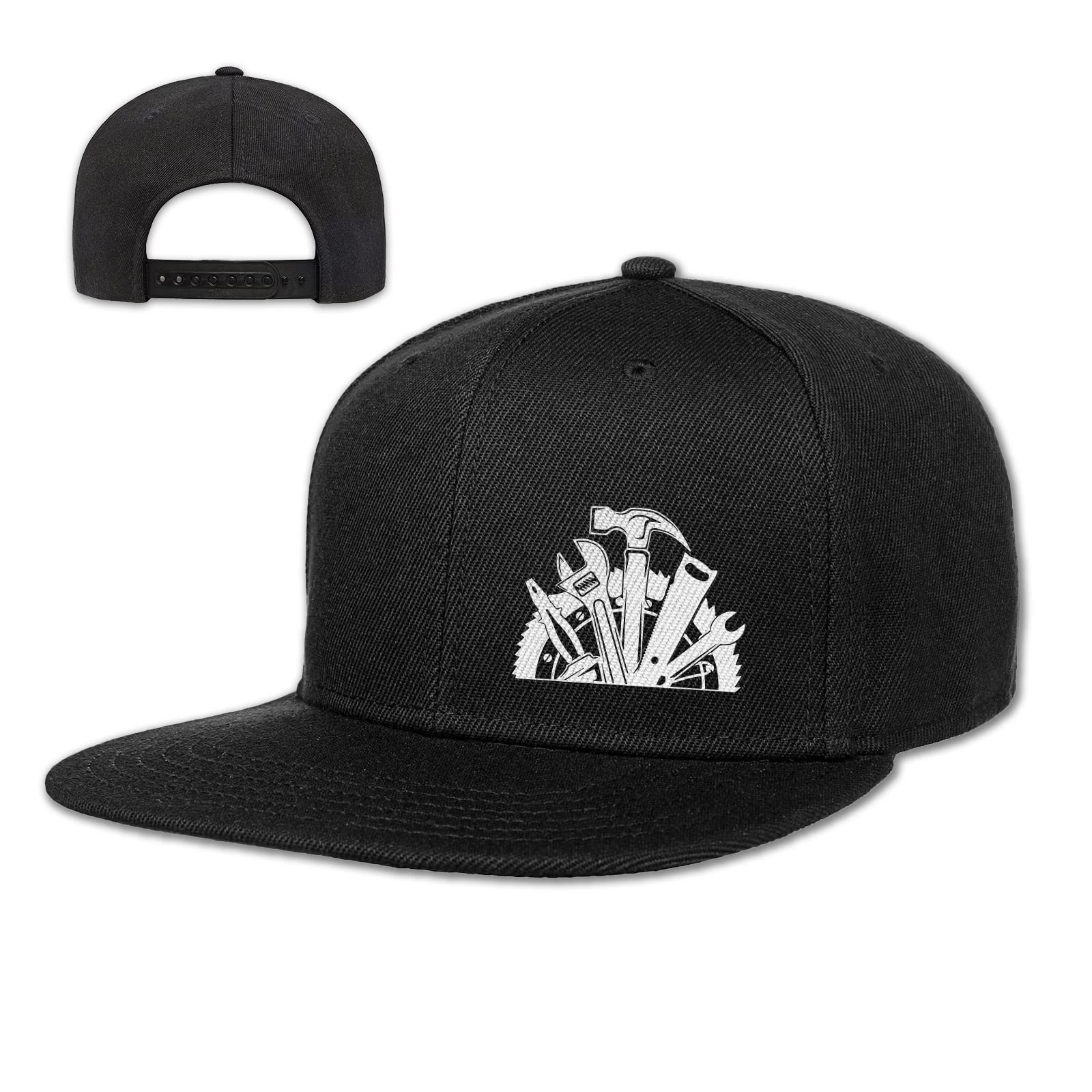 Snapback Hats for Men, Unisex Hip Hop Flat Bill Hats for Men Youth Plain Fitted Trucker Hat Black Hat Dad Fitted Hat Caps for Men Baseball Cap (Black32)
