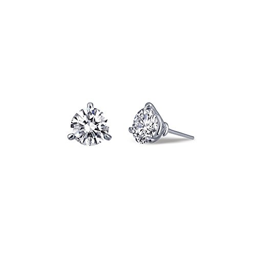 Lafonn Classic Sterling Silver Platinum Plated Lassire Simulated Diamond Earrings (0.92 CTTW)