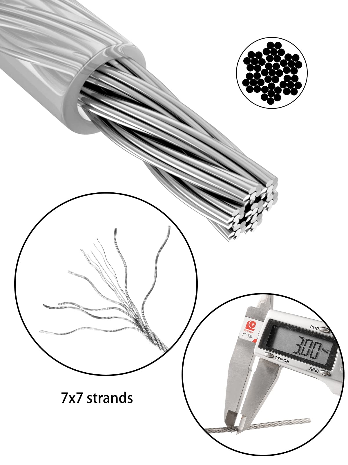 TooTaci Sun Shade Sail Hardware Kit with 1/8 Cable,304 Stainless Steel Shade Sail Hardware Kit 5inch with 100ft Stainless Steel Coated Cable,Rectangle/Triangle Sun Sail Hardware Kit for Outdoor Canopy