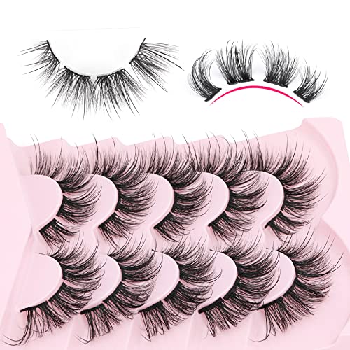 Mink Lashes Cluster Natural Fairy Strip False Eyelashes Wispy D Curl Lashes That look like Extensions Fluffy Cat Eye Fake Eye Lashes Pack by EYDEVRO, 40 Clusters, 12-15mm