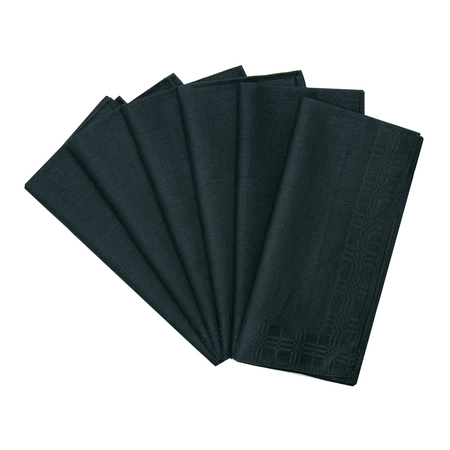 LACS Handkerchiefs Men's Luxury Black 100% Cotton Handkerchiefs Black Hankies