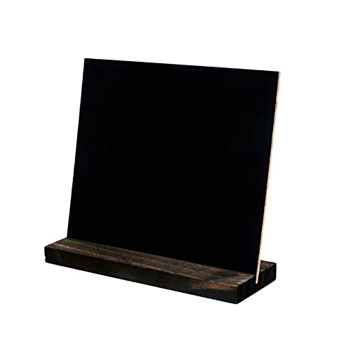 LIANXUE Rustic Chalkboard Desktop Blackboard with Wood Base Message Board Signs for Restaurant Memu Drawing Wedding Table Number Black Wood