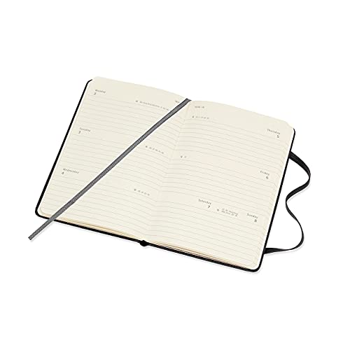 Moleskine Classic 12 Month 2022 Weekly Horizontal Planner, Hard Cover, Pocket (3.5" x 5.5"), Black