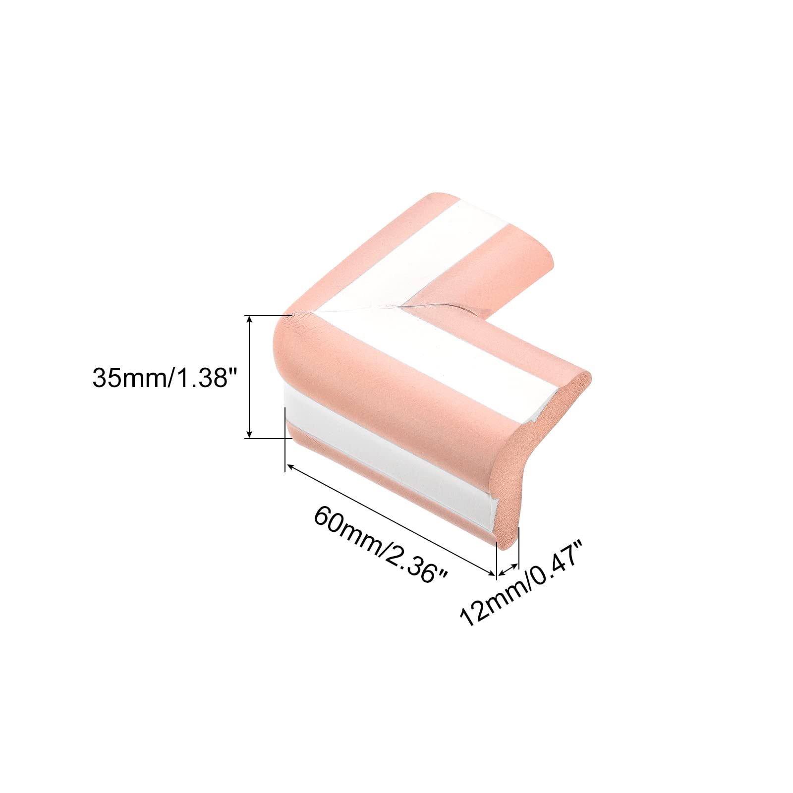 uxcell Corner Guards Edge Protectors, 12Pack Foam Safety Bumper Thicken, 60mm/2.4"(L) for Furniture Corner Table Edge Guard, White Pink
