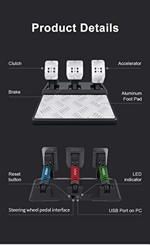 PXN PC Steering Wheel Force Feedback Racing wheel 270/900° Detachable Magnetic Pedals 6+1 Shifter Dual Paddle gaming steering wheel For PS4,PS3 Xbox One, Xbox Series X/S, PC (Windows 7/8/10/11)