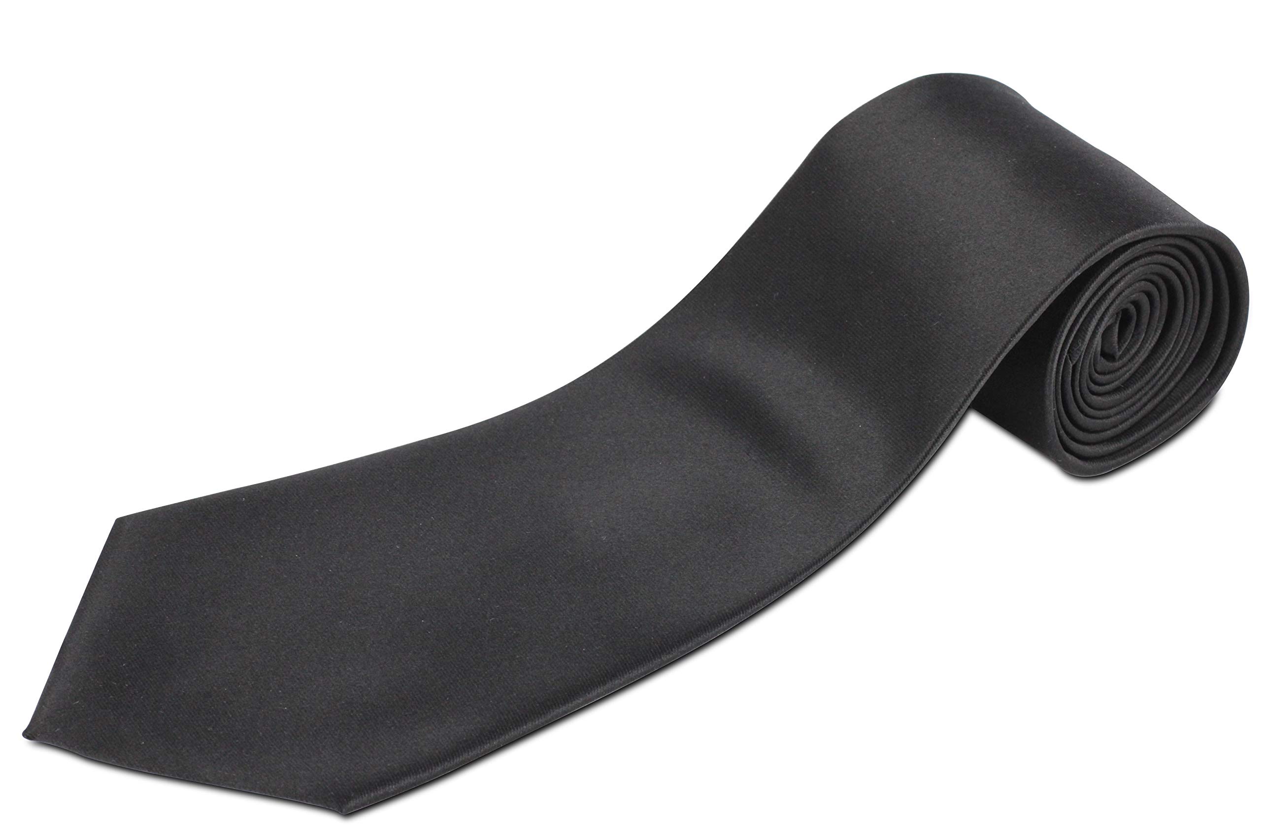 Long Tie Store 100% Silk Extra Long Premium Neckties for Big and Tall Men β Classic Silk Ties for All Occasions β3.75-Inch Regular Width, 63-Inch XL (Solid Black)