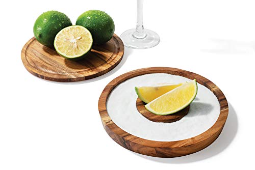 Outset Acacia Wood Cocktail Rimmer, 6.25" Diameter