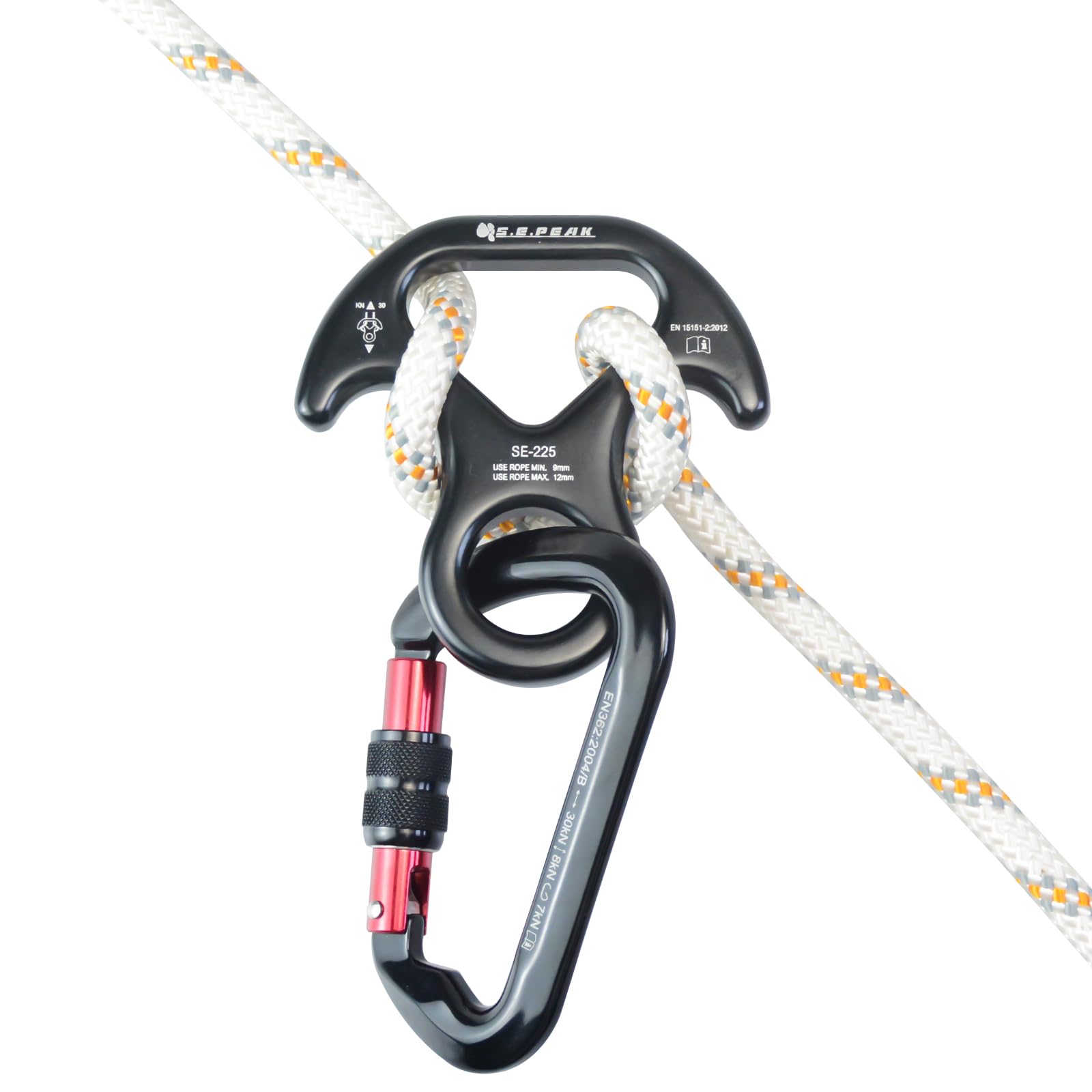 S.E.PEAK 35kN Rescue Figure 8 Descender Climbing Gear Downhill Equipment Rigging Plate Rappeling Device for Rock Climbing/Aluminum Alloy,Red