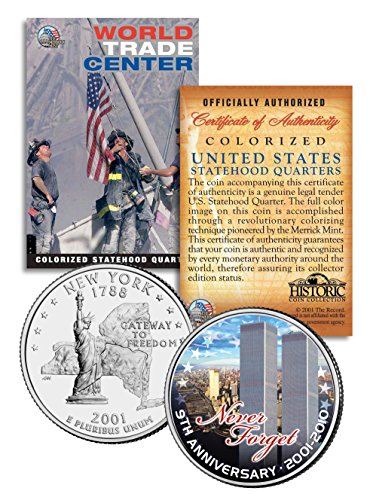 WORLD TRADE CENTER 9th Anniversary NEVER FORGET 9/11 NY Quarter US Coin WTC