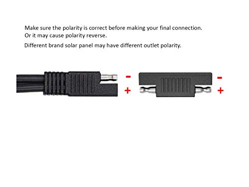 Solar Panel Connectors 10AWG Compatible with MC4 Connecter to SAE Adapter PV Extension Cable Wire for RV Caravan Solar Panels Battery Charger kit with Two SAE to SAE Polarity Reverse Adapters
