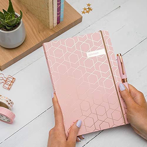 Matilda Myres Notebook - Rose Gold Foil - Teal