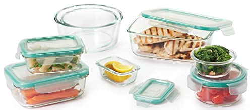 OXO Good Grips 4 Cup Smart Seal Leakproof Glass Round Airtight Food Storage Container
