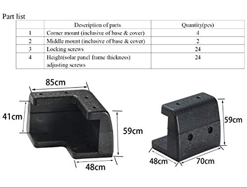 Solar Panel Mounting Brackets Corner Mount Kits Supporting for Framed Solar Panels,Installation On RV Caravan Boats Camper Trailer Marine Motorhome House Roof, Compatible with Renogy Solar Panel