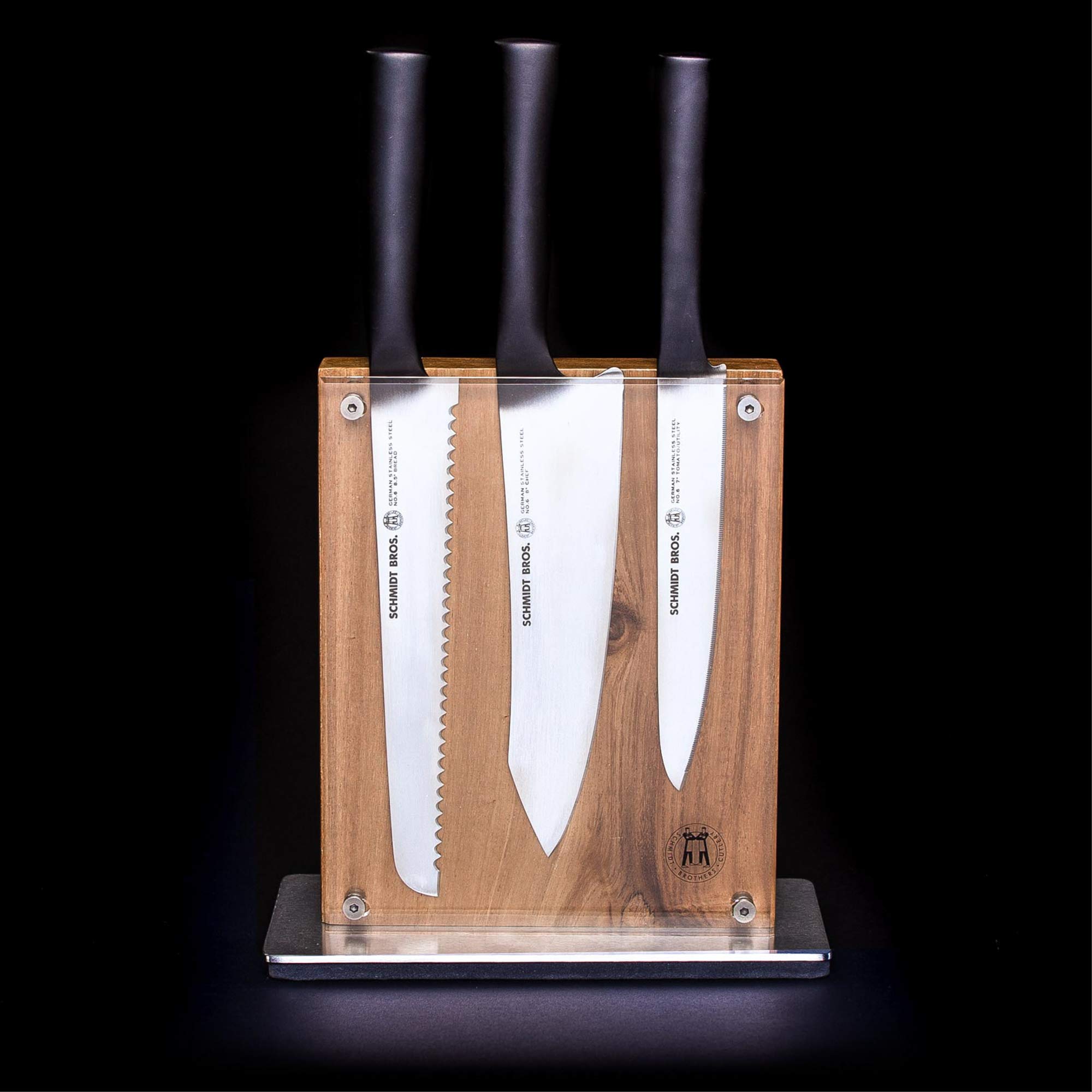 Schmidt Bros. Acacia Midtown Magnetic Knife Block Schmidt-22-Series, Up to 10-Piece