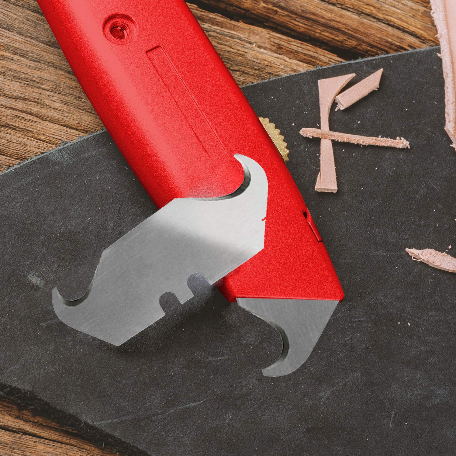 WEUPE Hook Blade Utility Knife with 5 Utility Hook Blades, Carpet Knife, Shingle Cutter Roofing Knife, Made in USA
