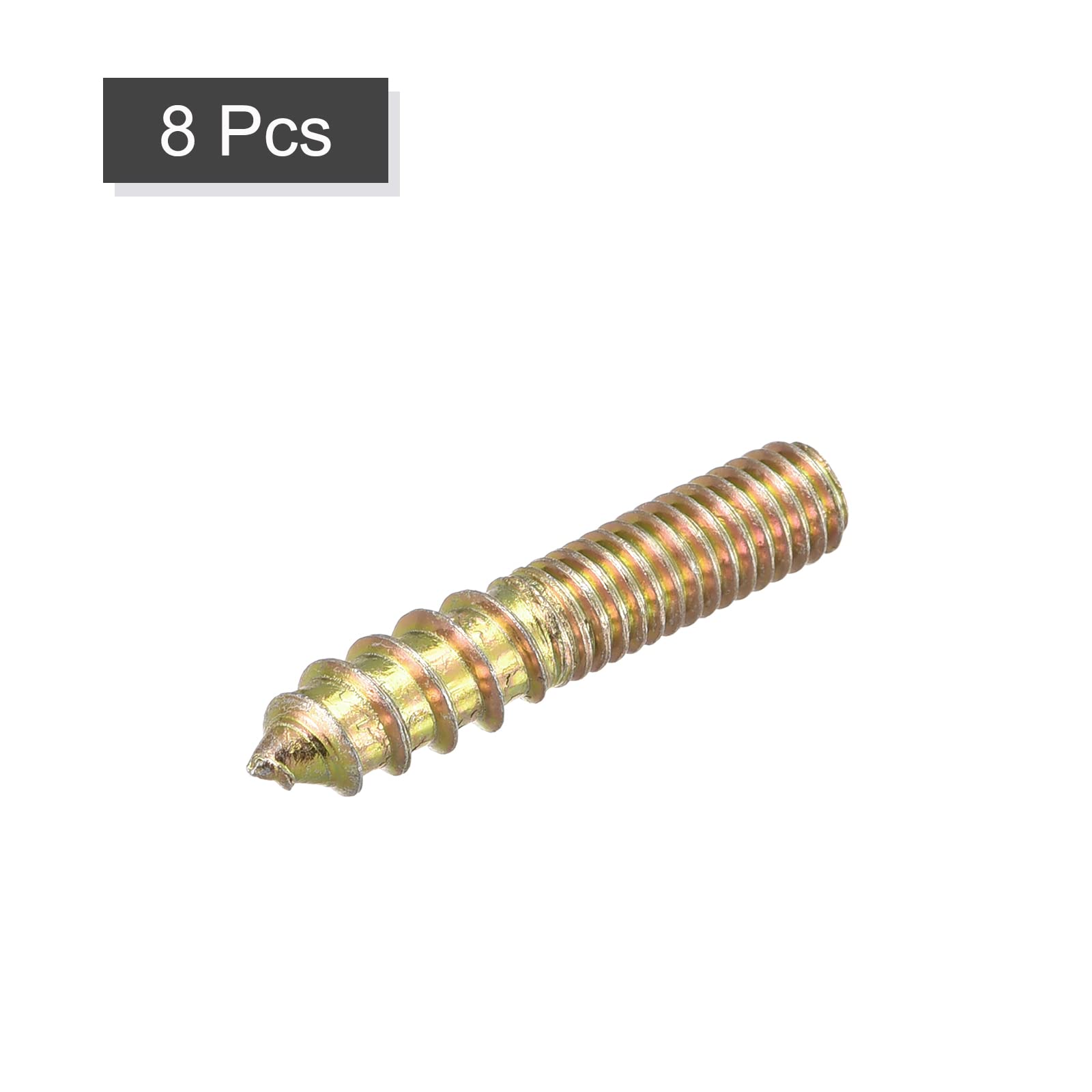 uxcell M8x40mm Hanger Bolts, 8pcs Double Ended Thread Dowel Screws for Wood Furniture