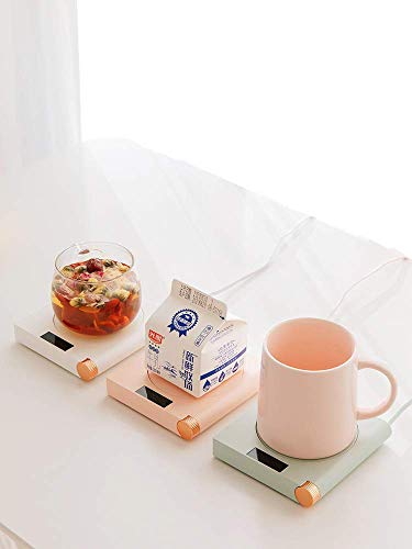 Rimin Mug Warmer for Desk with Auto Shut Off, Electric USB Coffee Cup Warmer Plate for Coffee, Milk, Tea, Water with 5 Heating Levels Degital display (1, Baby pink)