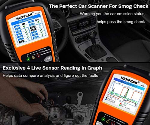 NEXPEAK Enahcned & Portable OBD2 Scanner NX501 Supports Battery Monitoring and Upgrade Online
