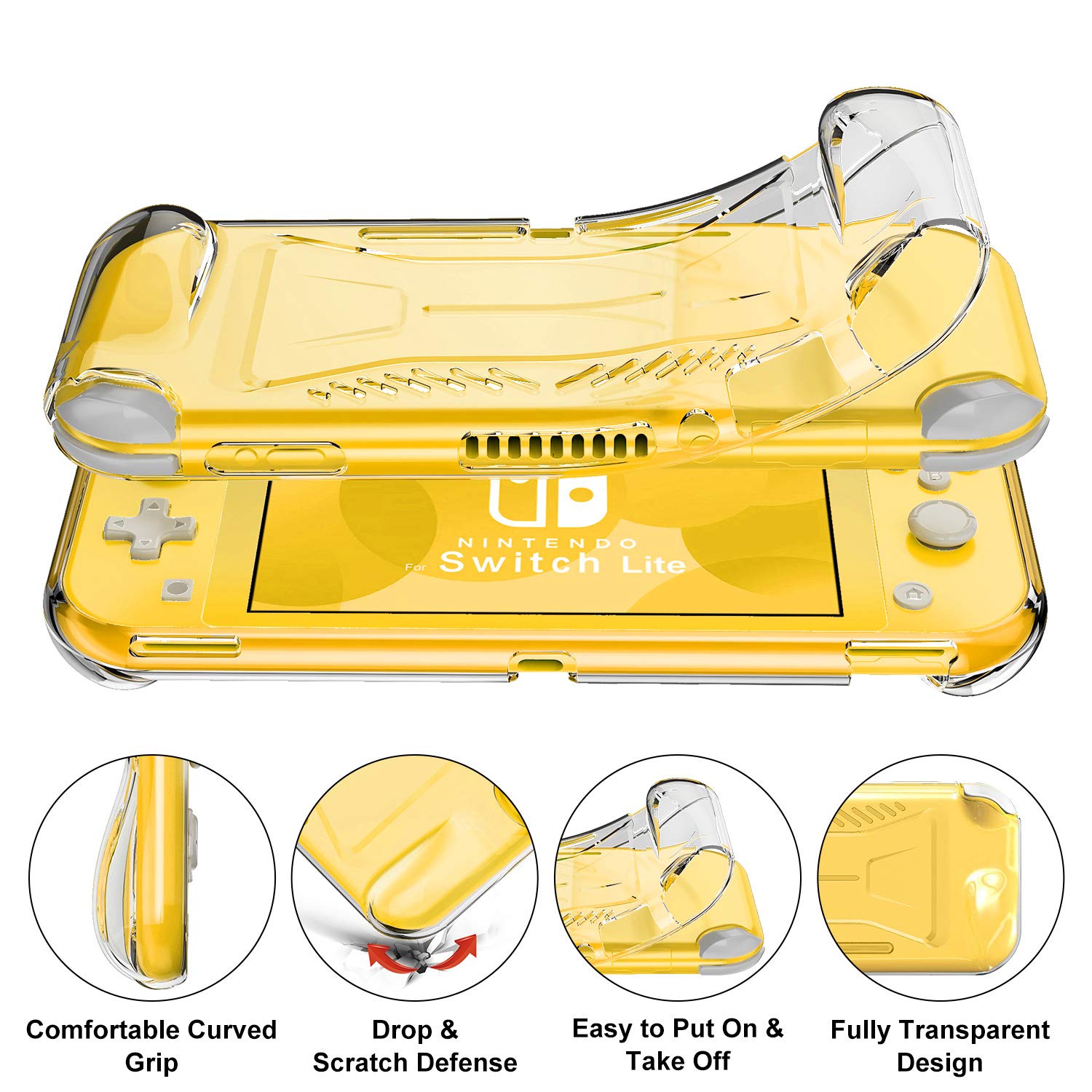 moleve Nintendo Switch Lite Case with TPU Switch Lite Clear Case & Switch Lite Screen Protector, Portable Carrying Case for Nintendo Switch Lite 2019, Switch Lite Accessories